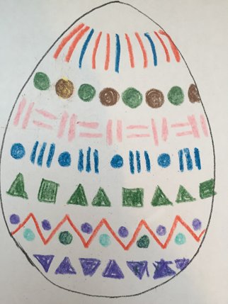 Easter maths activities - repeating patterns on painted eggs