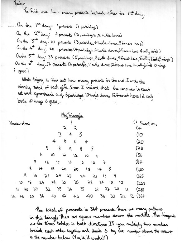 12 days of Christmas - a maths investigation
