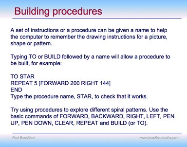 Problem solving starting points using Logo